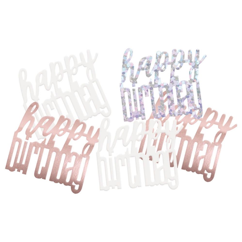 Happy Birthday Konfetti Metallic Guld/Sølv - Partyhallen.dk