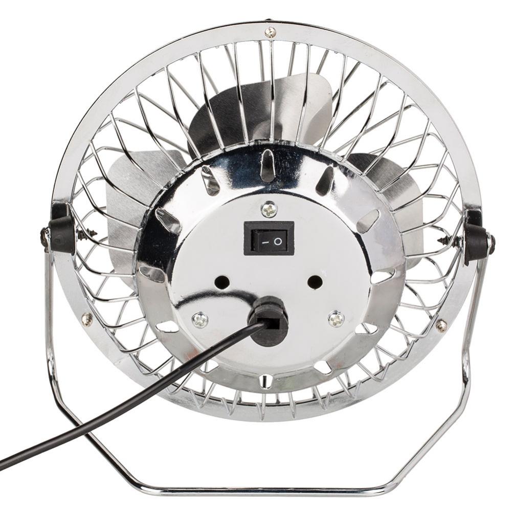 Liten USB Bordventilator Metal Krom - Partyhallen.dk