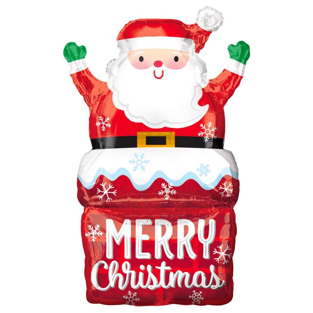 Merry Christmas Julemand Folieballon - Partyhallen.dk