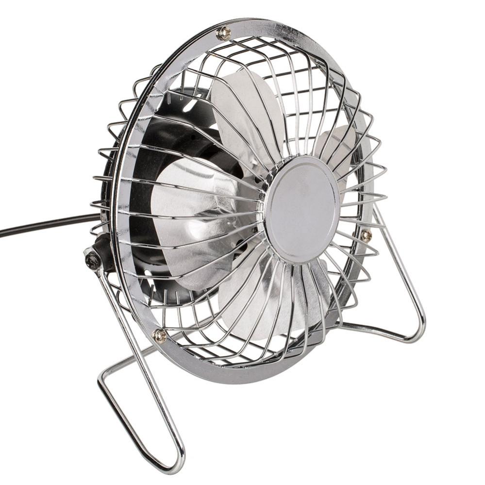 Liten USB Bordventilator Metal Krom - Partyhallen.dk