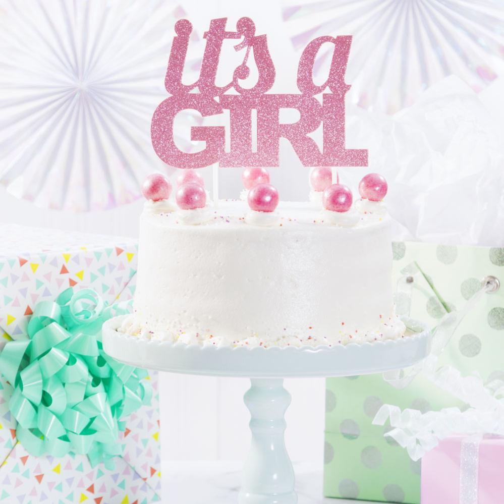 Glitrende It's A Girl Kagepynt - Partyhallen.dk